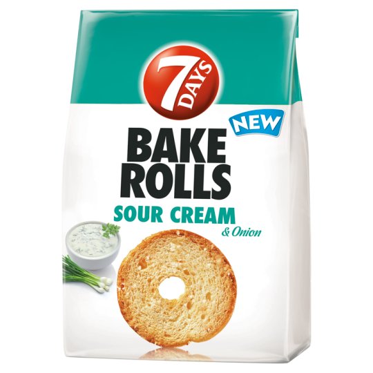 7 DAYS Bake Rolls Bread Crisps with Sour Cream Flavour and Onion ...
